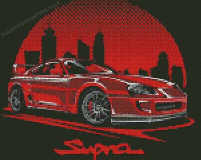 Illustration Toyota Supra Mk4 - 5D Diamond Painting - DiamodPainting.Sale