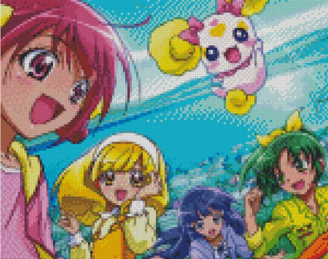 Smile Precure Characters Girls - 5D Diamond Paintings - DiamodPainting.Sale